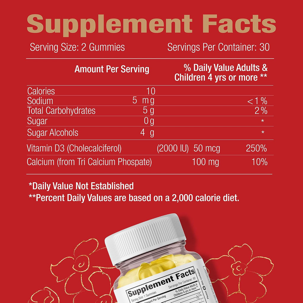 1000 IU vitamin D3 gummy supplements