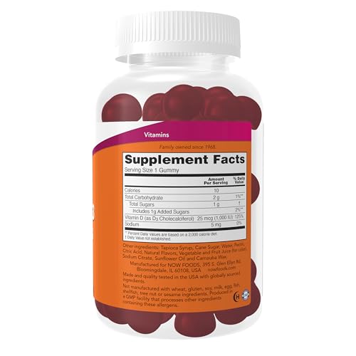 1000 IU Vitamin D3 gummy supplements