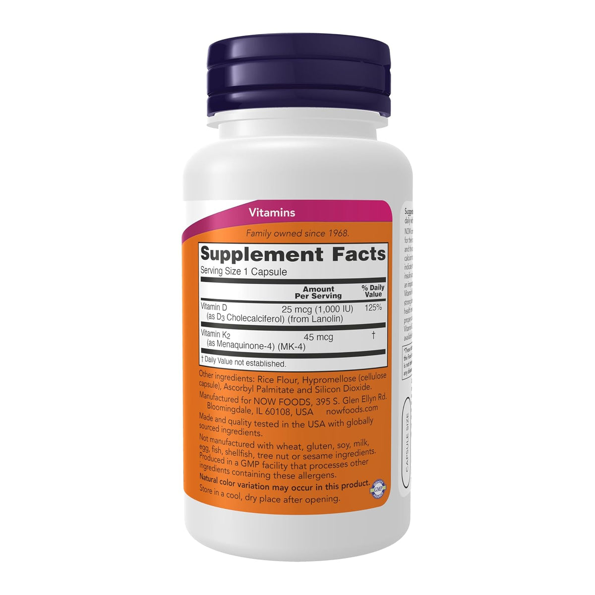 1000 IU Vitamin D3 K2 supplement