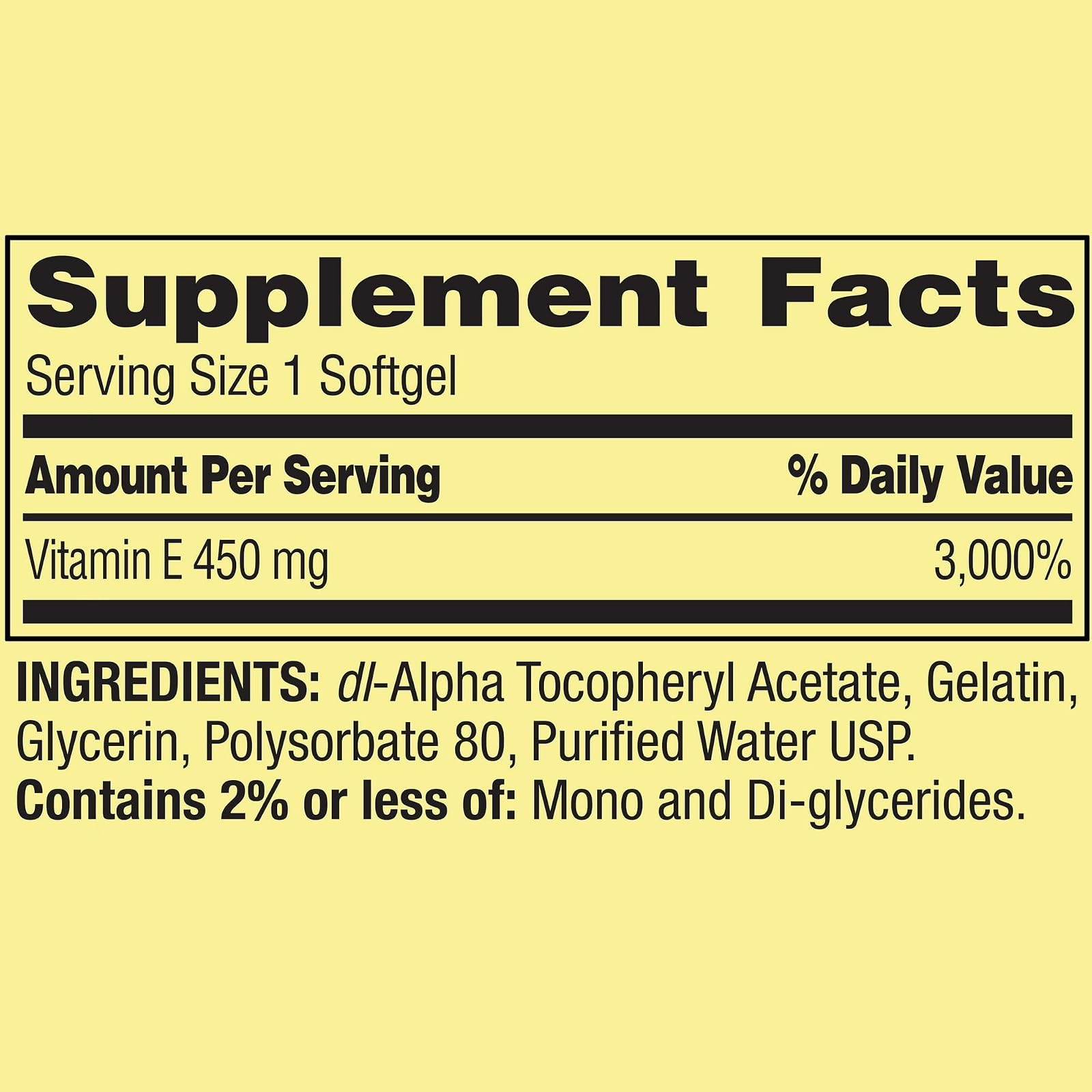 1000 IU Vitamin E supplements