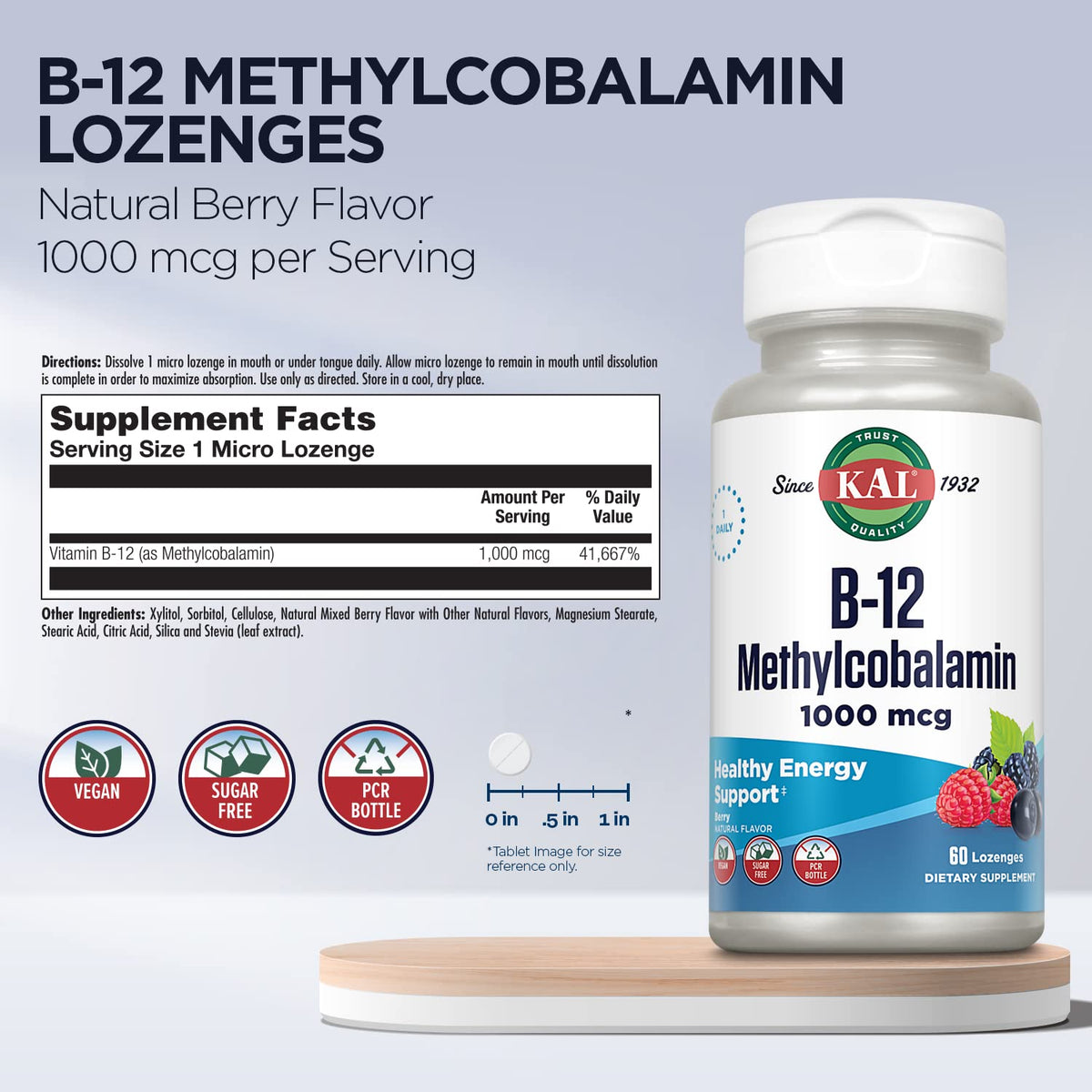 1000 mcg B12 for daily wellness