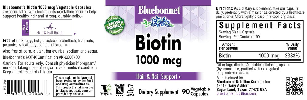 1000 mcg biotin for healthy hair