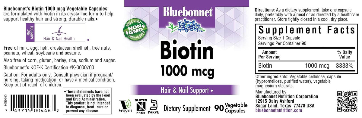 1000 mcg biotin for healthy hair