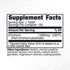 1000 mcg chromium for blood sugar support