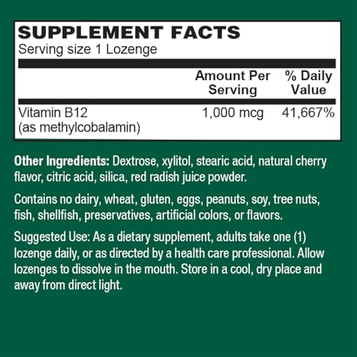 1000 mcg vitamin B12 dosage