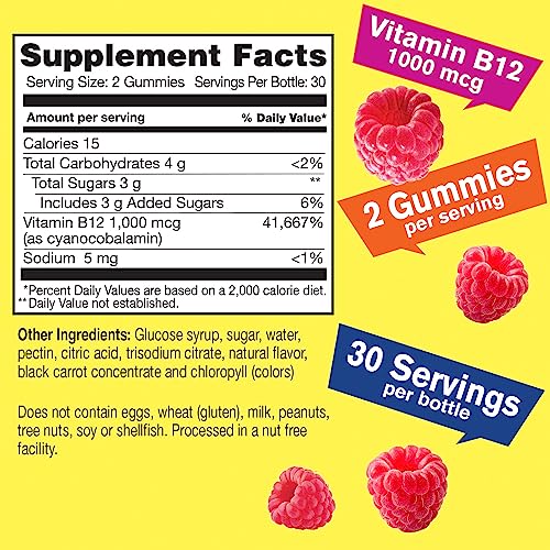1000 mcg vitamin B12 for energy