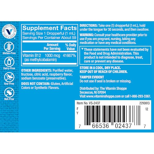 1000 mcg vitamin b12 for energy