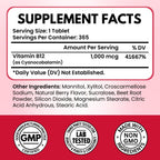 1000 mcg Vitamin B12 for energy