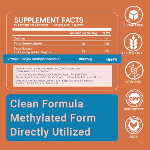 1000 mcg Vitamin B12 gummy supplements