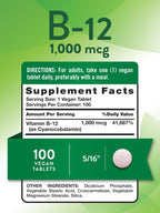 1000 mcg Vitamin B12 tablets