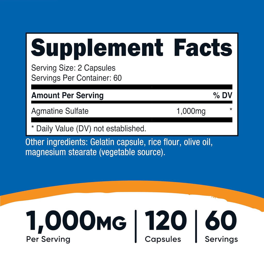1000 mg Agmatine Sulfate for muscle support