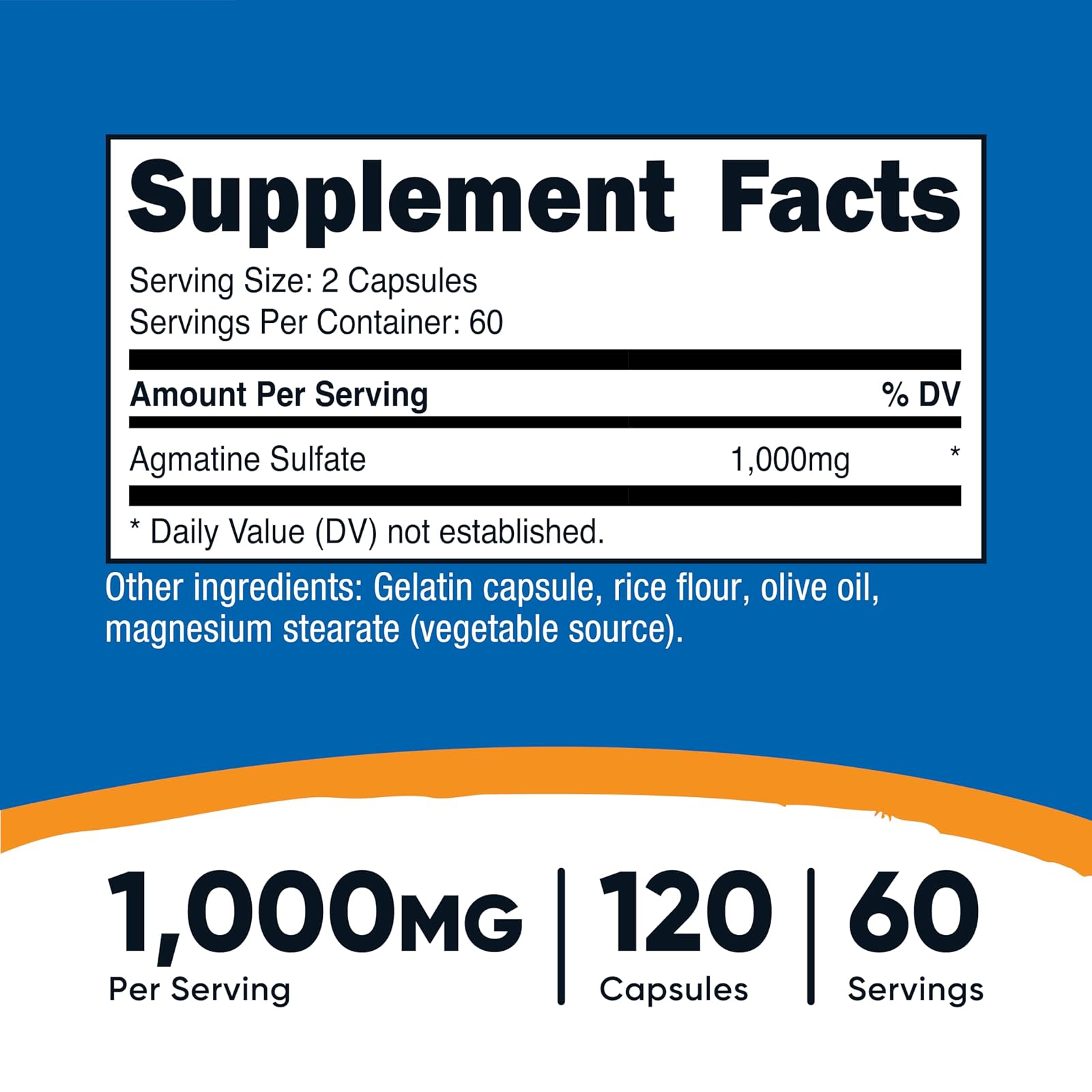 1000 mg Agmatine Sulfate for muscle support