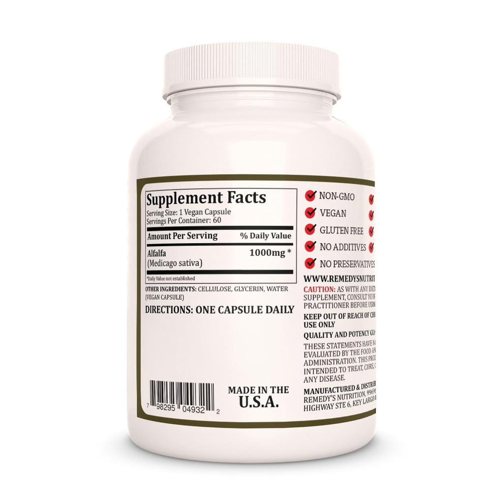 1000 mg alfalfa supplement for health