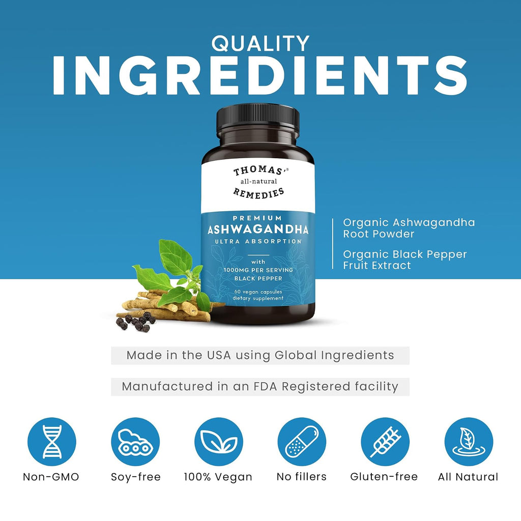 1000 mg Ashwagandha capsules for wellness