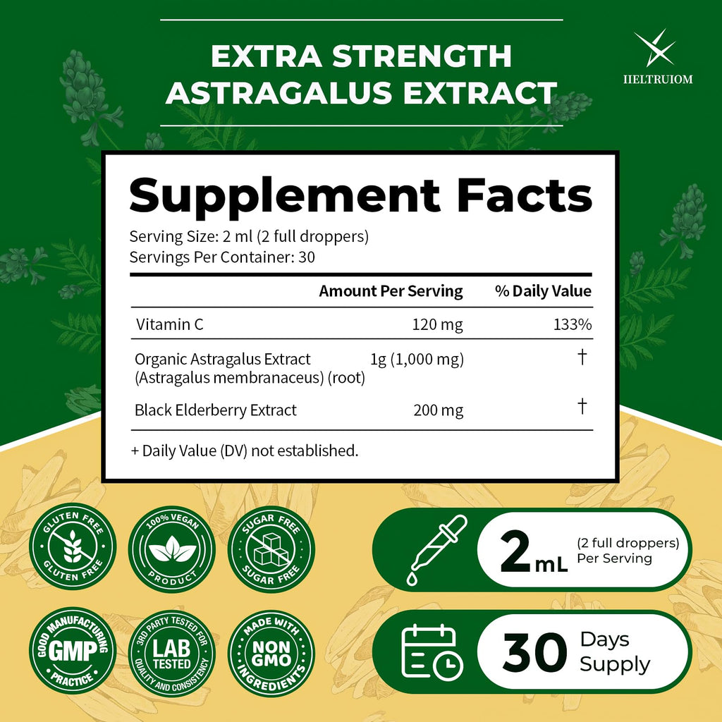 1000 mg astragalus herbal supplement