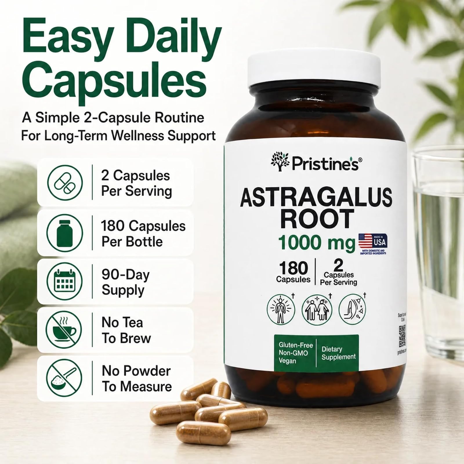1000 mg astragalus root capsules