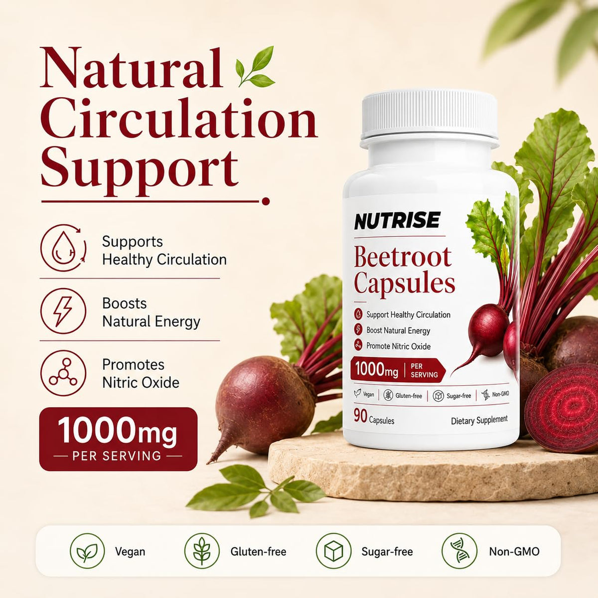 1000 mg beetroot multivitamins for wellness