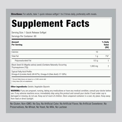 1000 mg black seed oil capsules