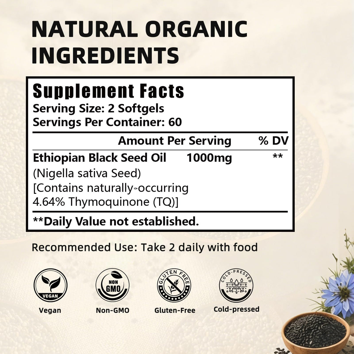 1000 mg Black Seed Oil softgels