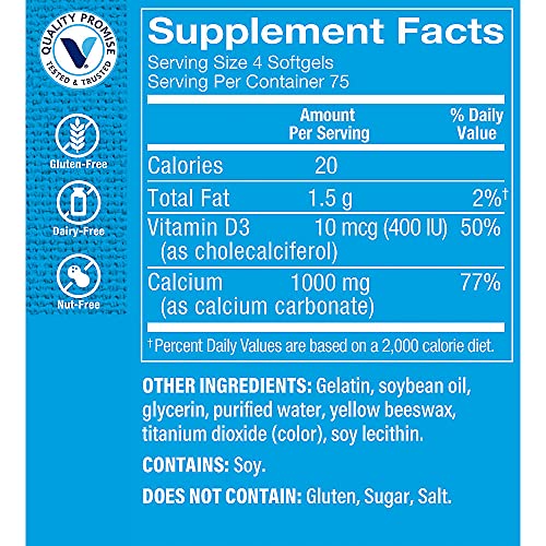 1000 mg calcium softgels for bone health