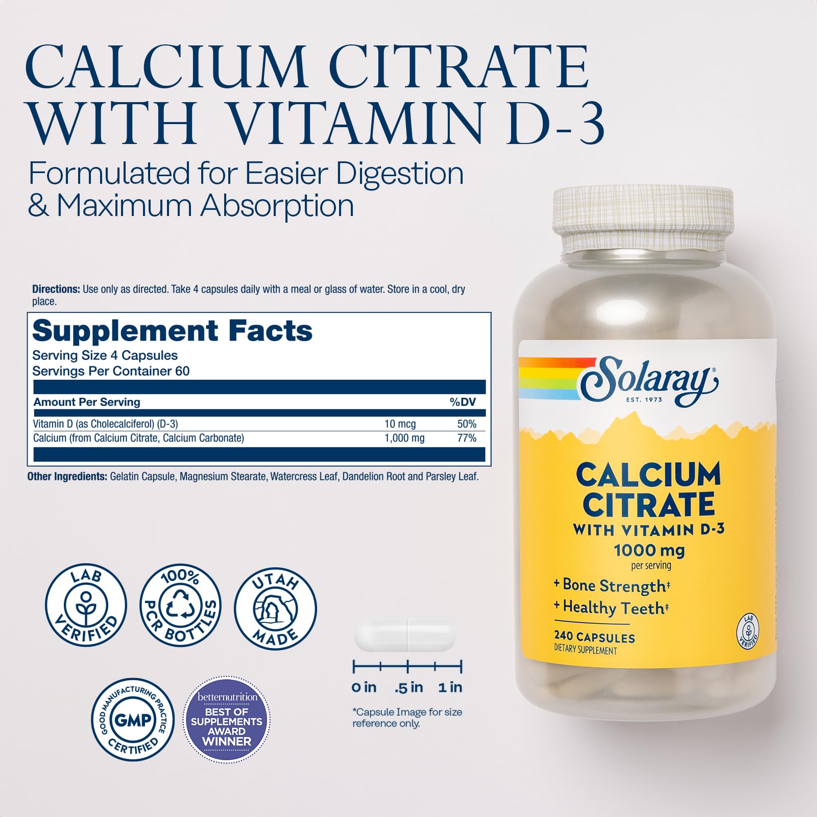 1000 mg calcium supplement for bones