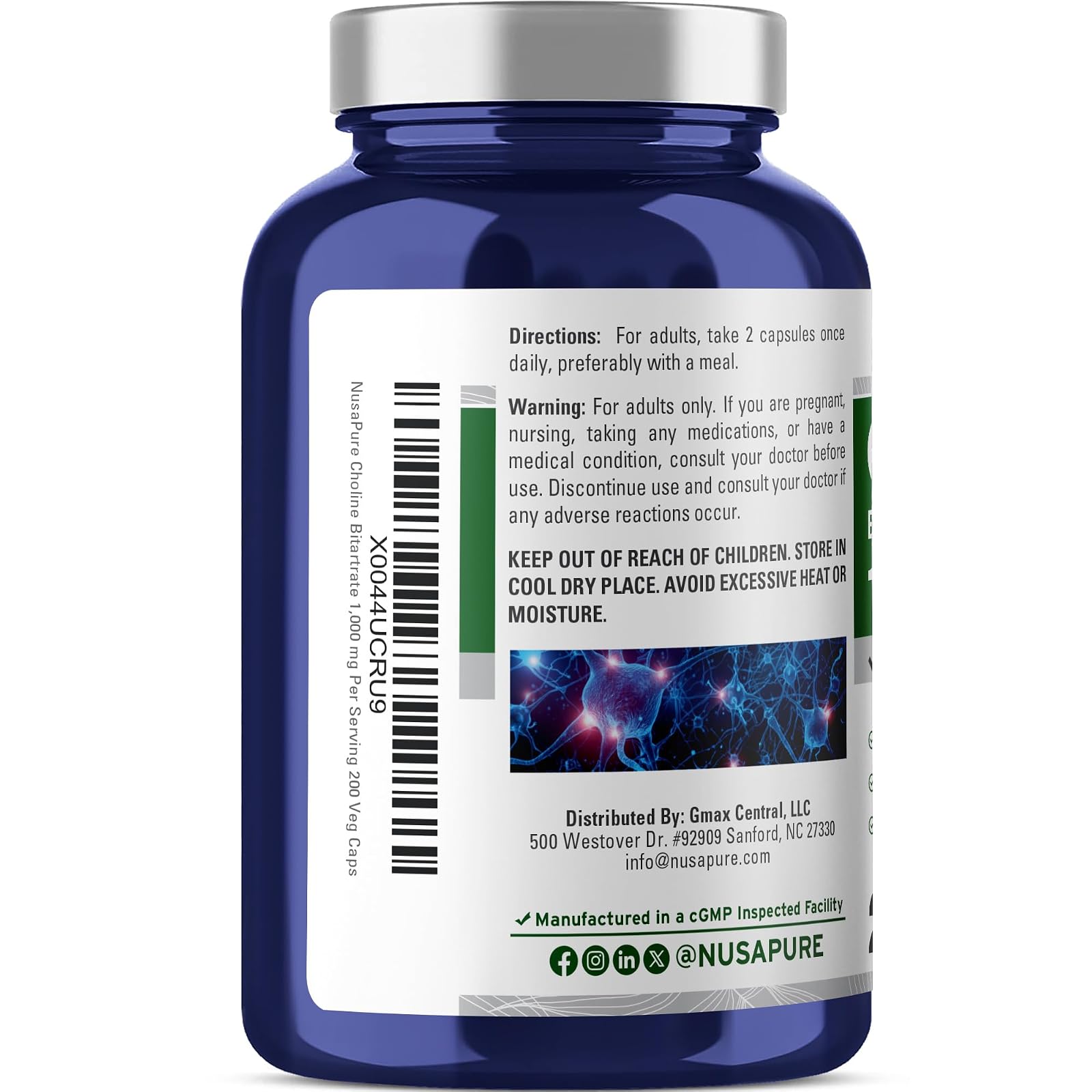 1000 mg Choline Bitartrate supplement