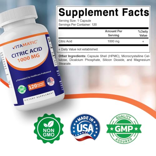 1000 mg citric acid supplement