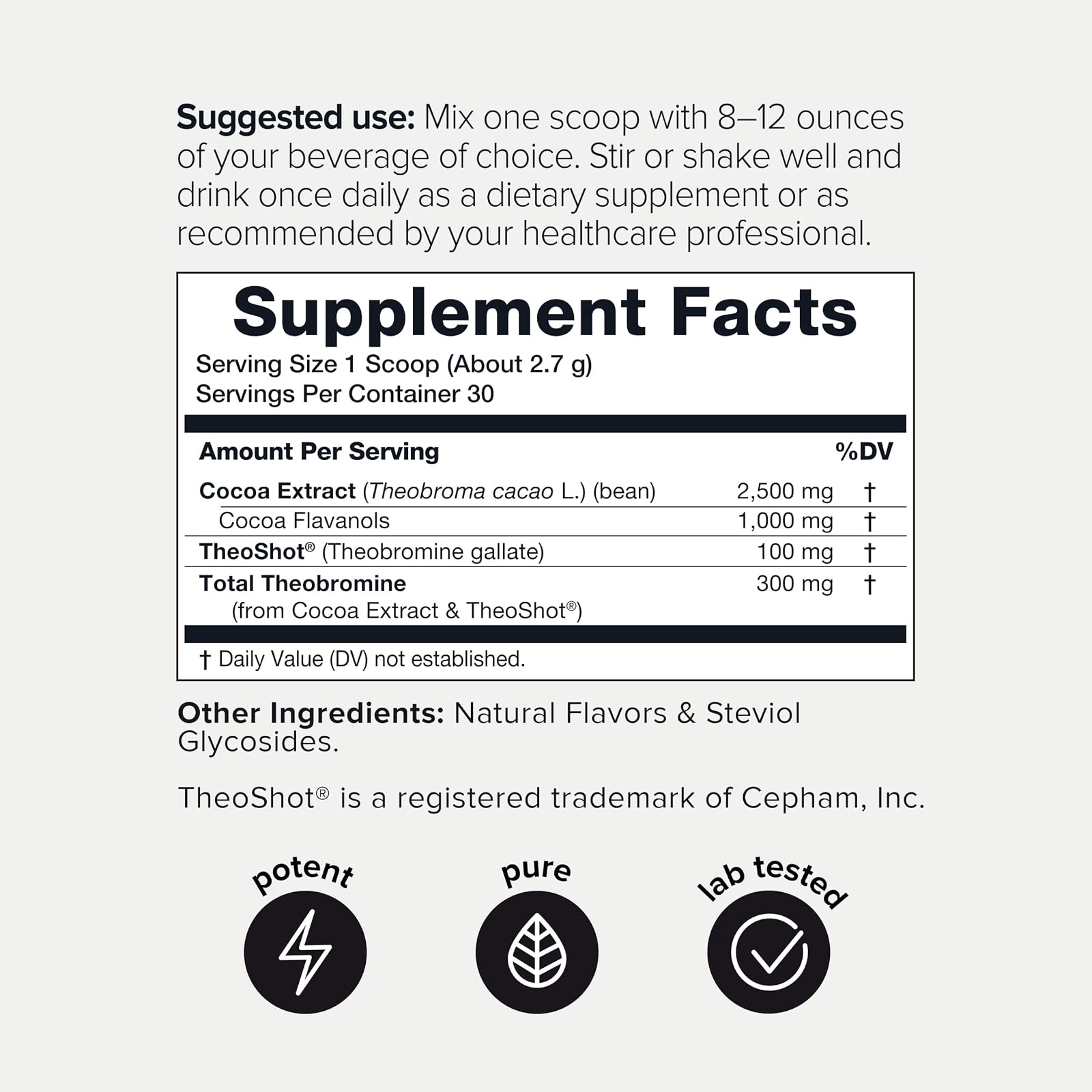 1000 mg cocoa powder for antioxidants