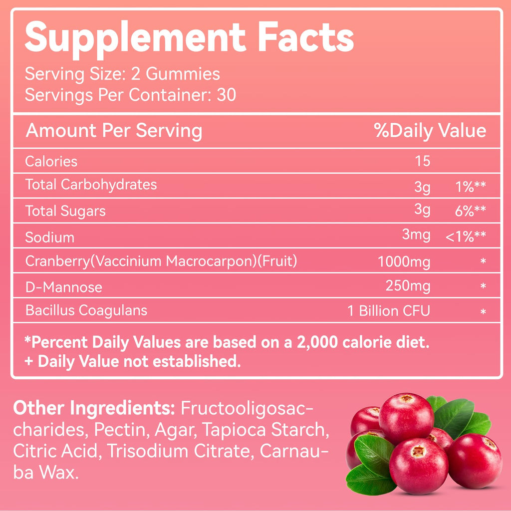 1000 mg cranberry multivitamins benefits