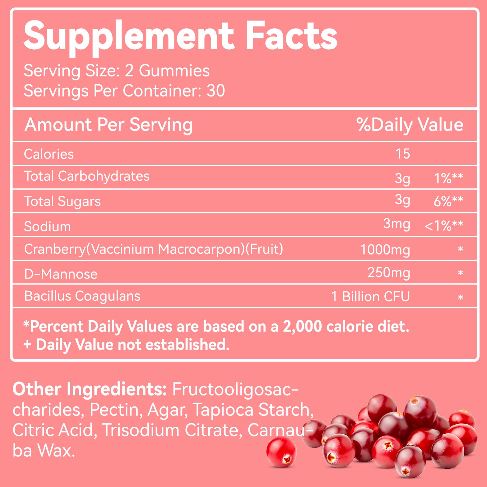 1000 mg cranberry vitamin C supplement