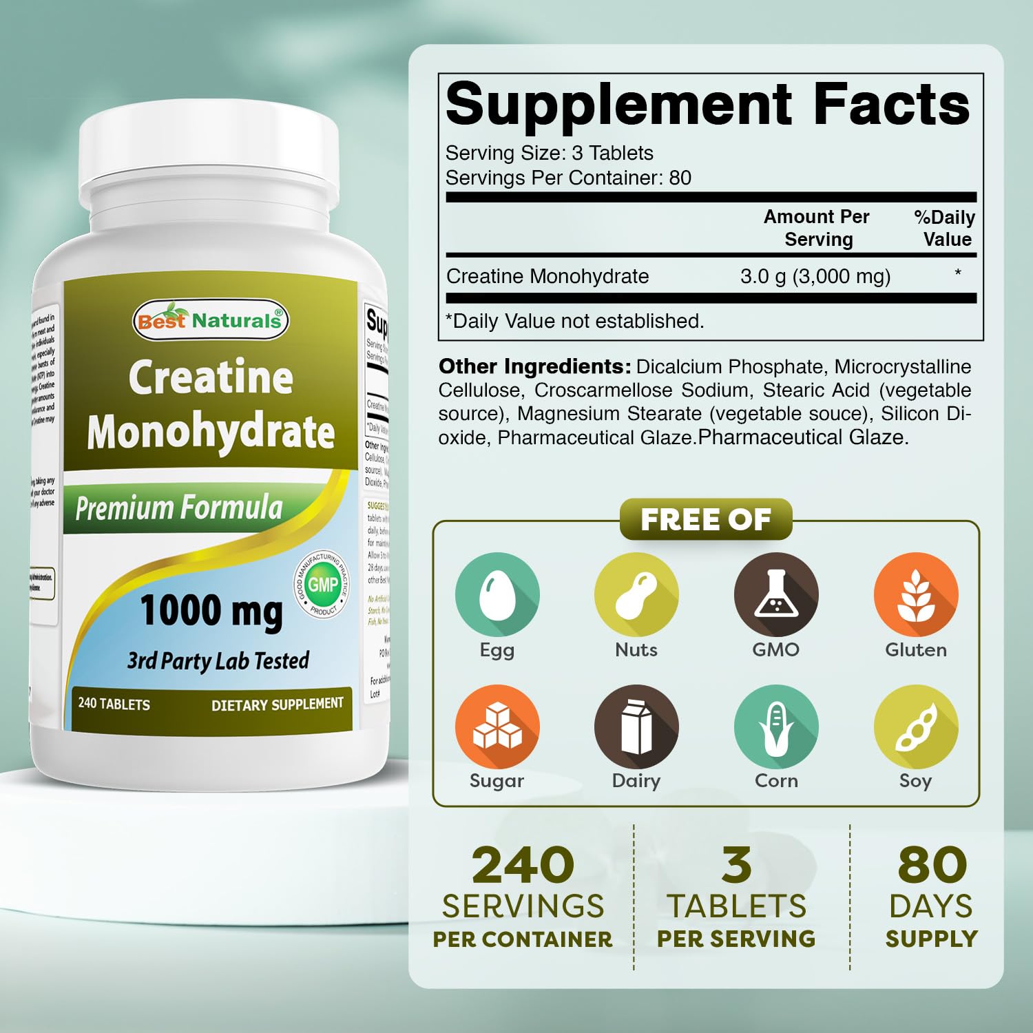 1000 mg creatine for muscle gain