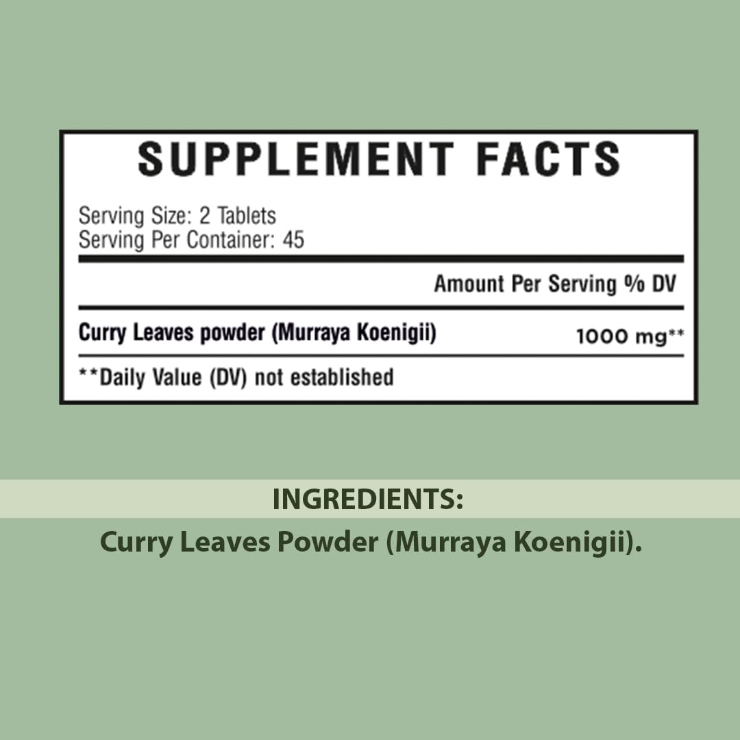 1000 mg curry leaves tablets