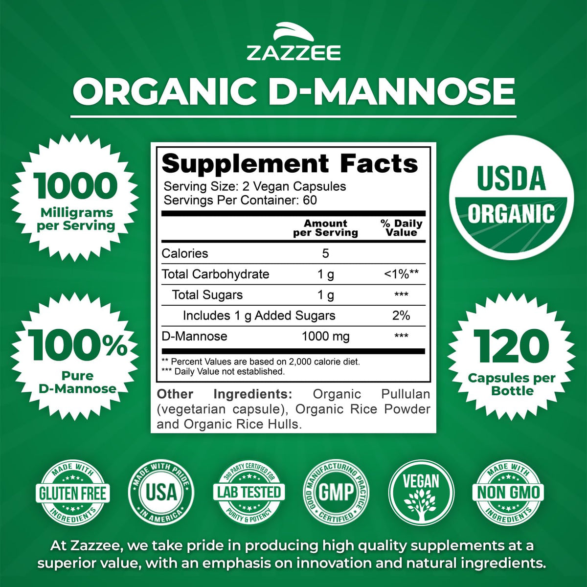 1000 mg D-Mannose dosage
