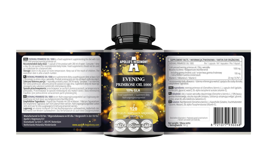 1000 mg evening primrose oil softgel capsules