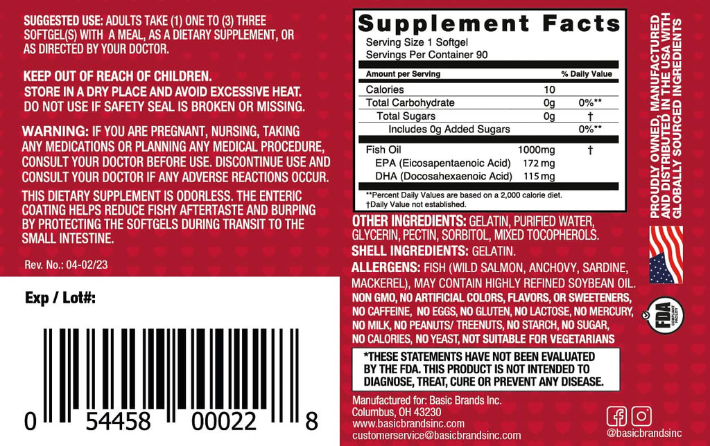 1000 mg fish oil softgels for health