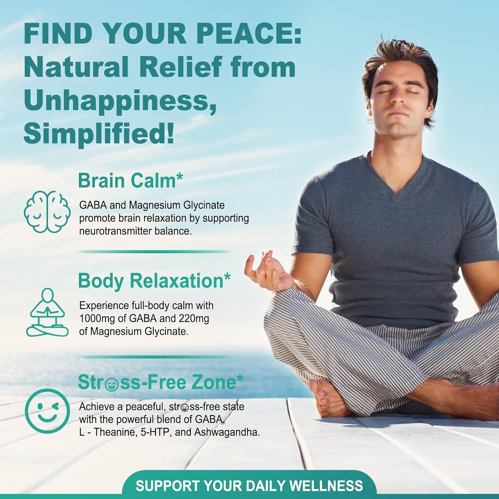 1000 mg GABA for restful nights