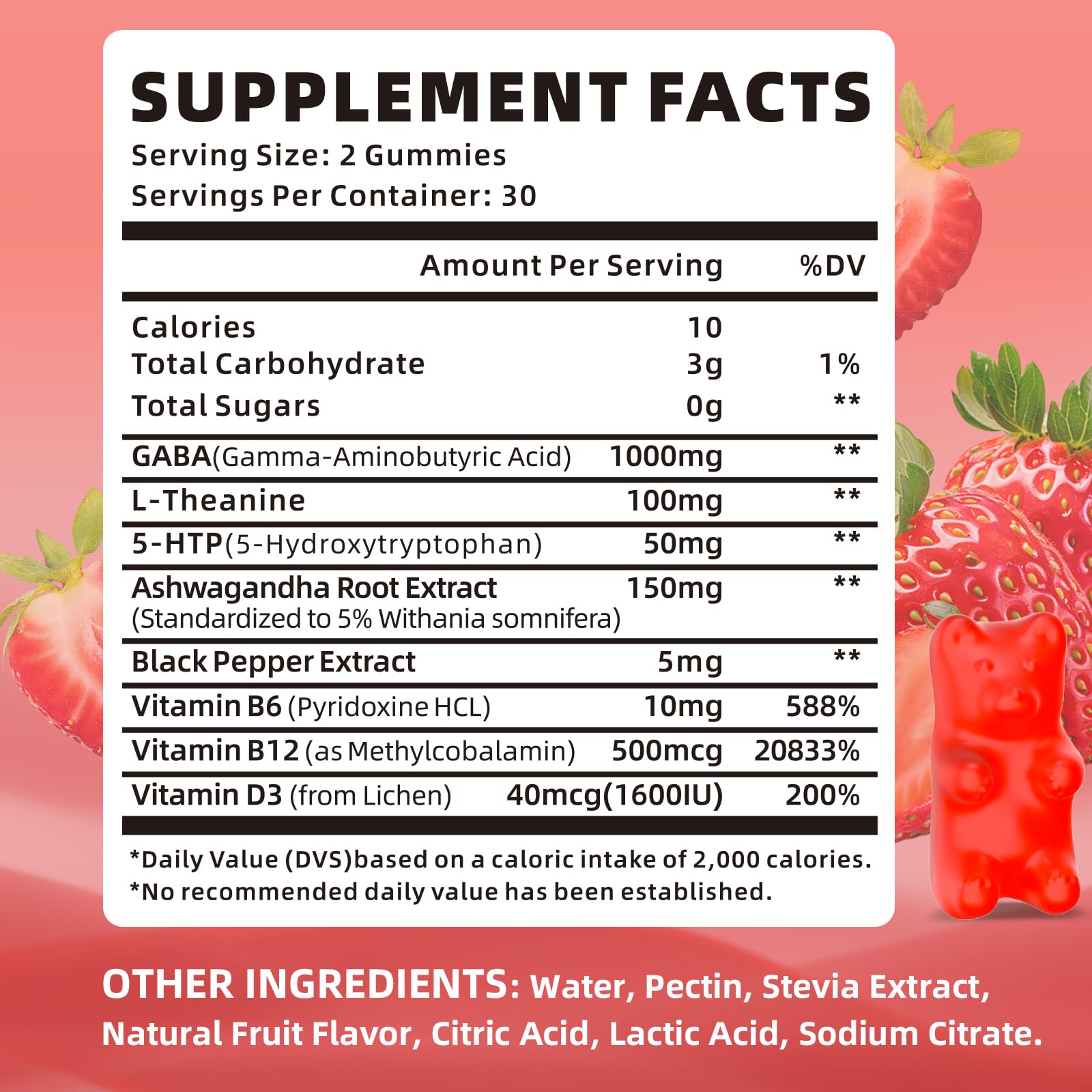 1000 mg GABA gummy multivitamin