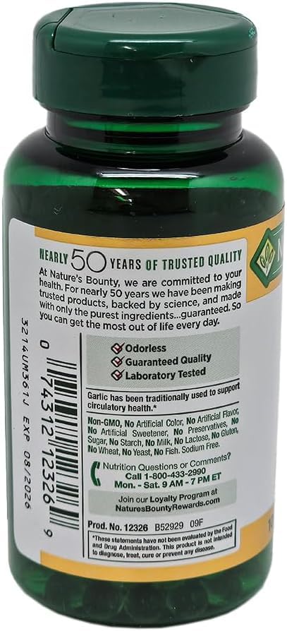 1000 mg garlic softgels for health