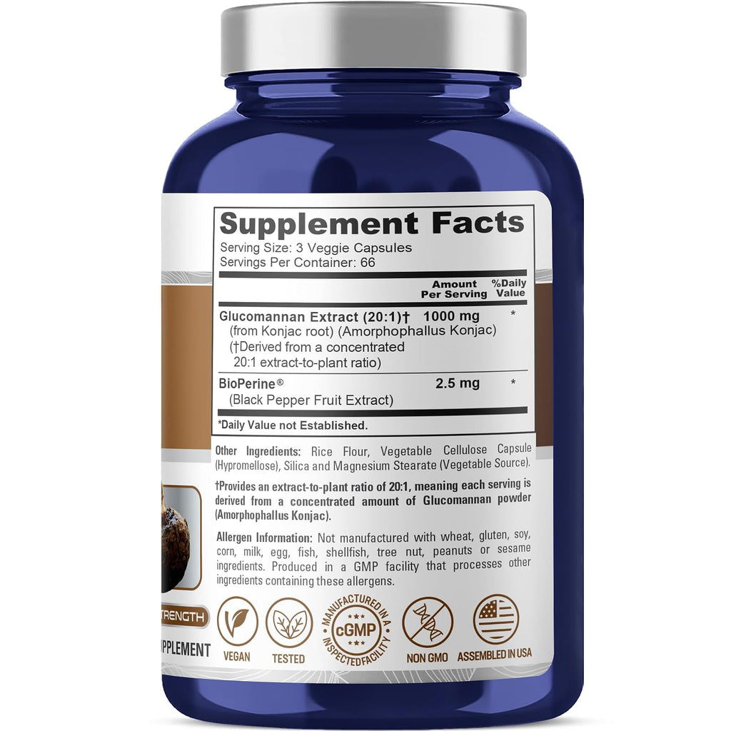 1000 mg Glucomannan for digestion