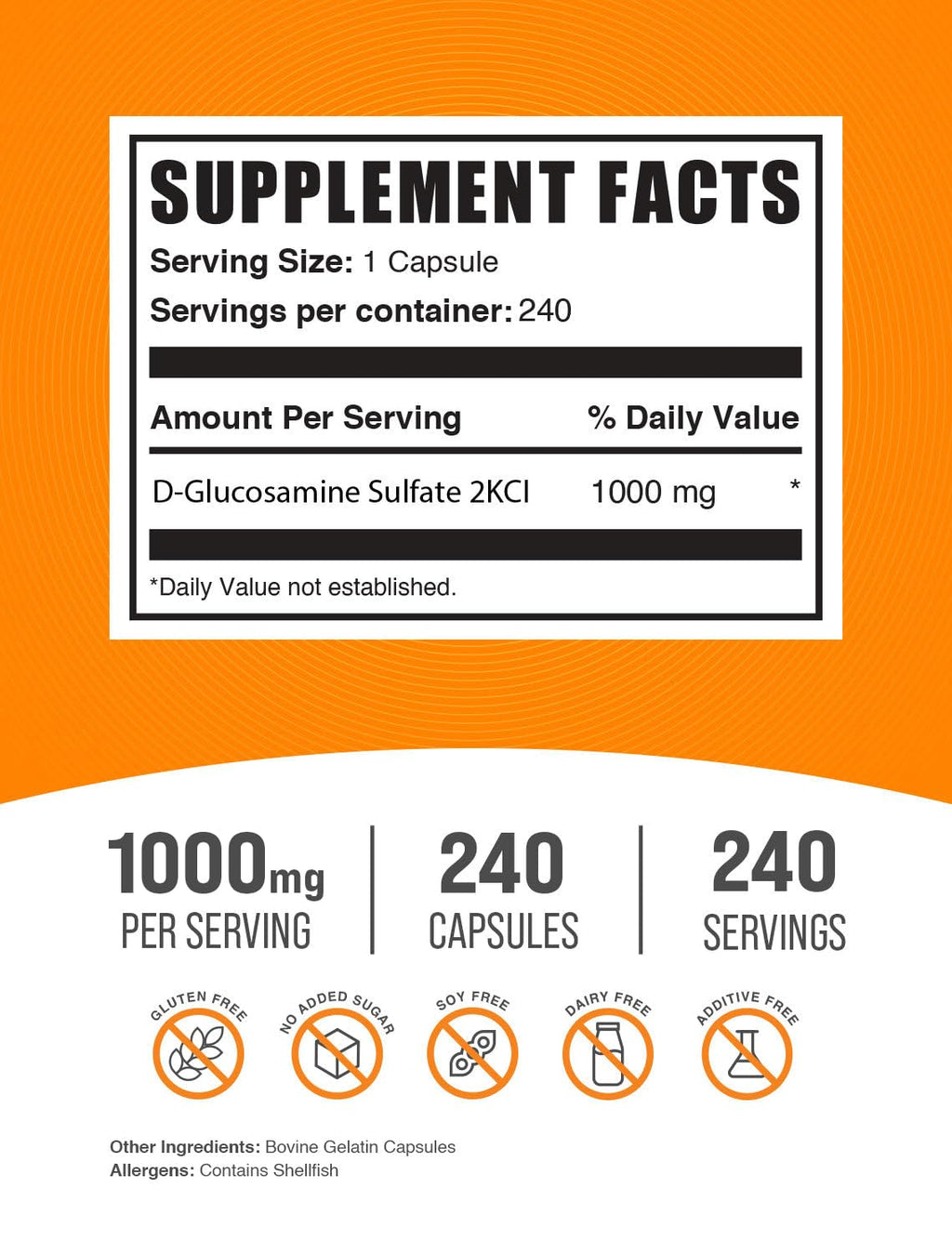 1000 mg glucosamine for mobility support