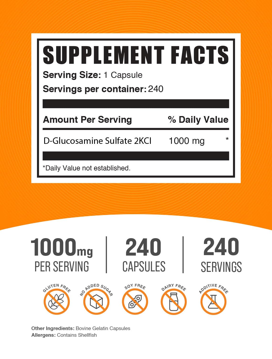1000 mg glucosamine for mobility support