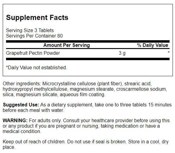 1000 mg grapefruit pectin tablets