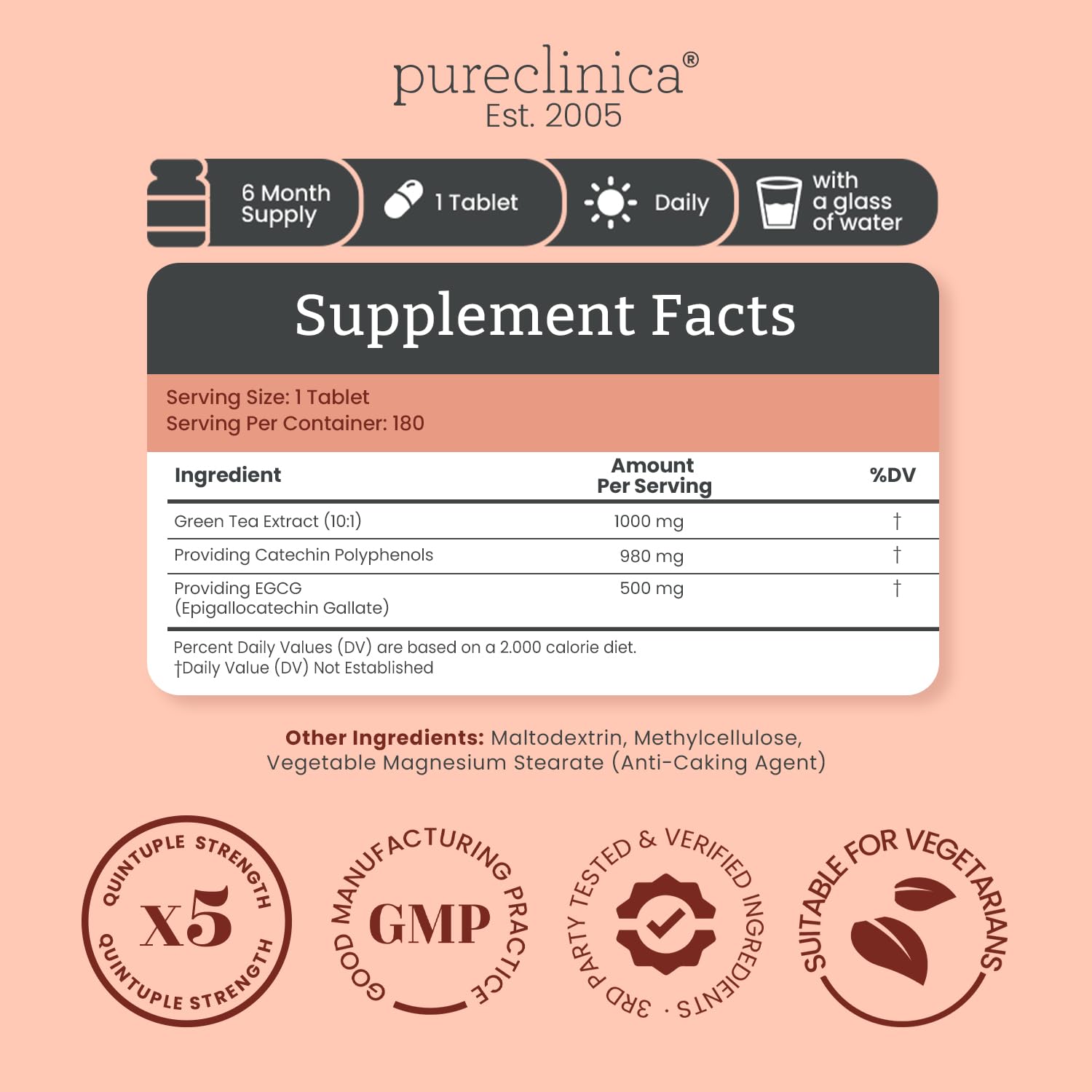 1000 mg green tea supplement