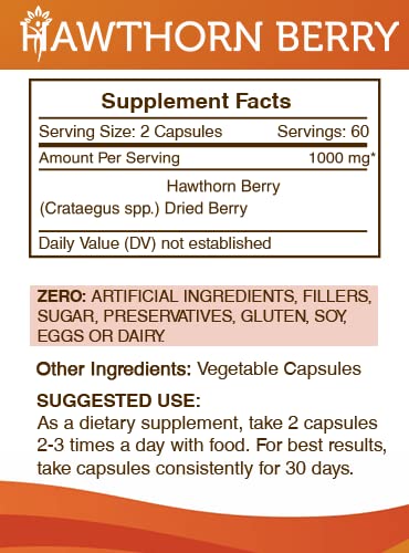 1000 mg hawthorn for herbal benefits