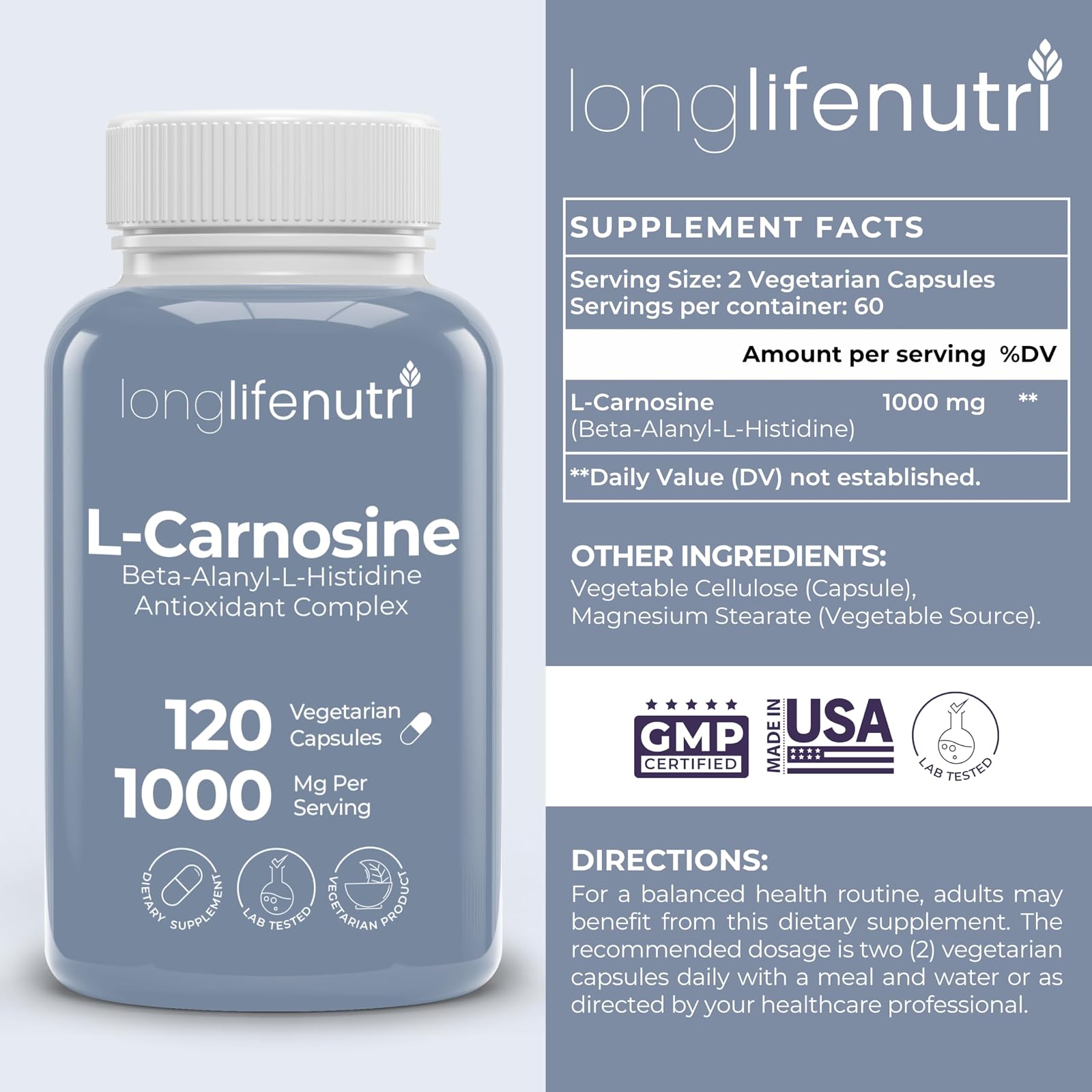 1000 mg L-Carnosine multivitamin for energy