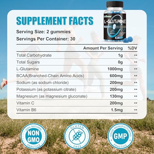 1000 mg l-glutamine for workout support