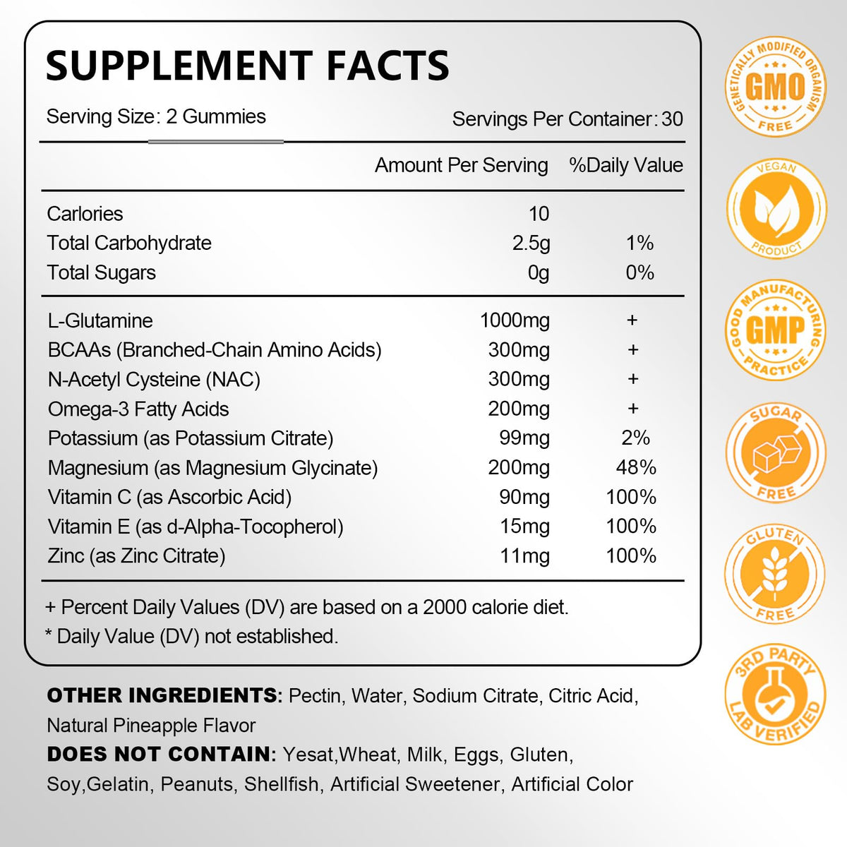 1000 mg l-glutamine supplement for athletes