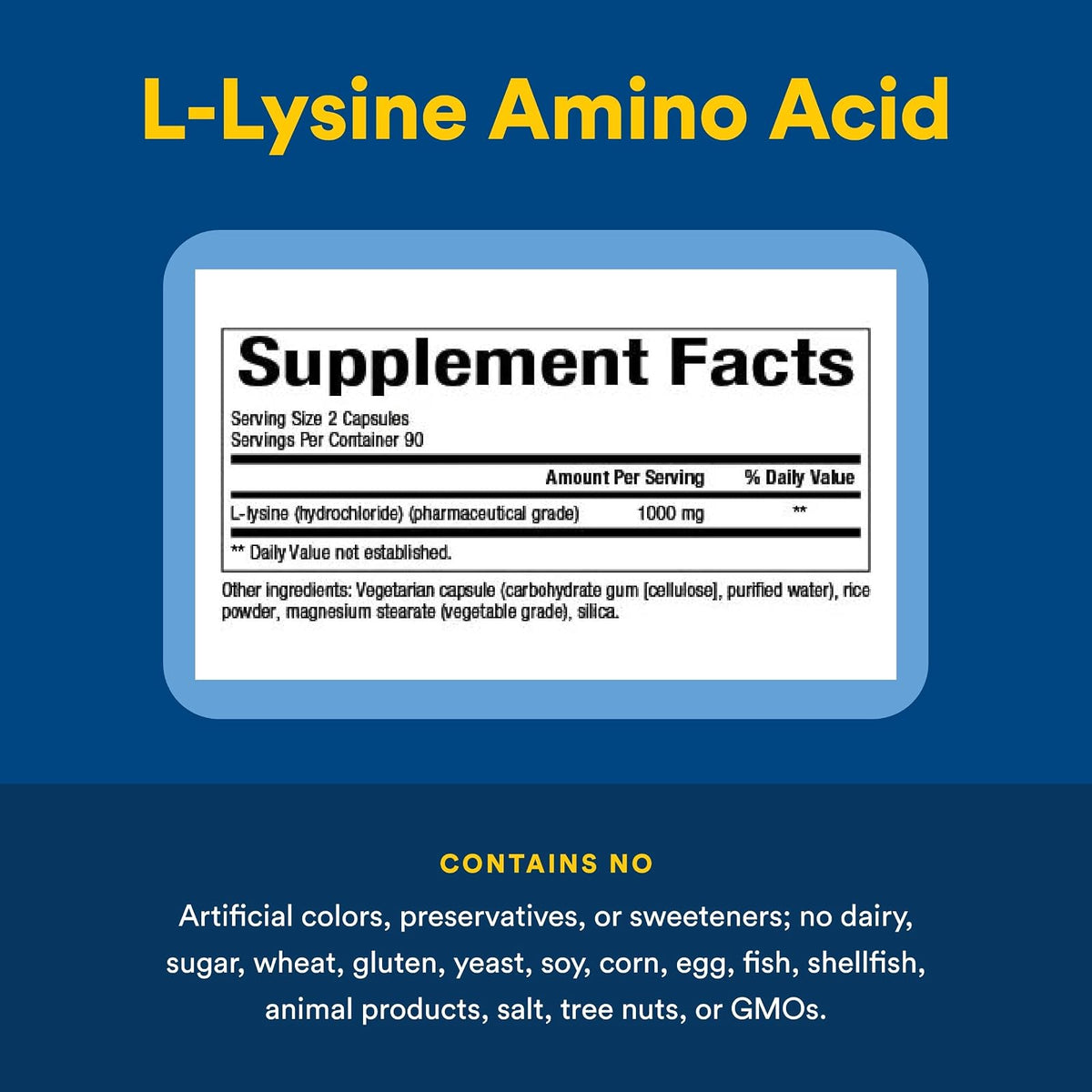 1000 mg l-lysine capsules for daily use