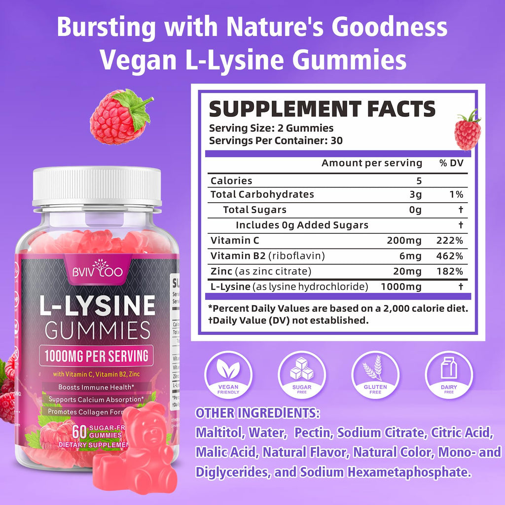 1000 mg l-lysine chewable vitamins