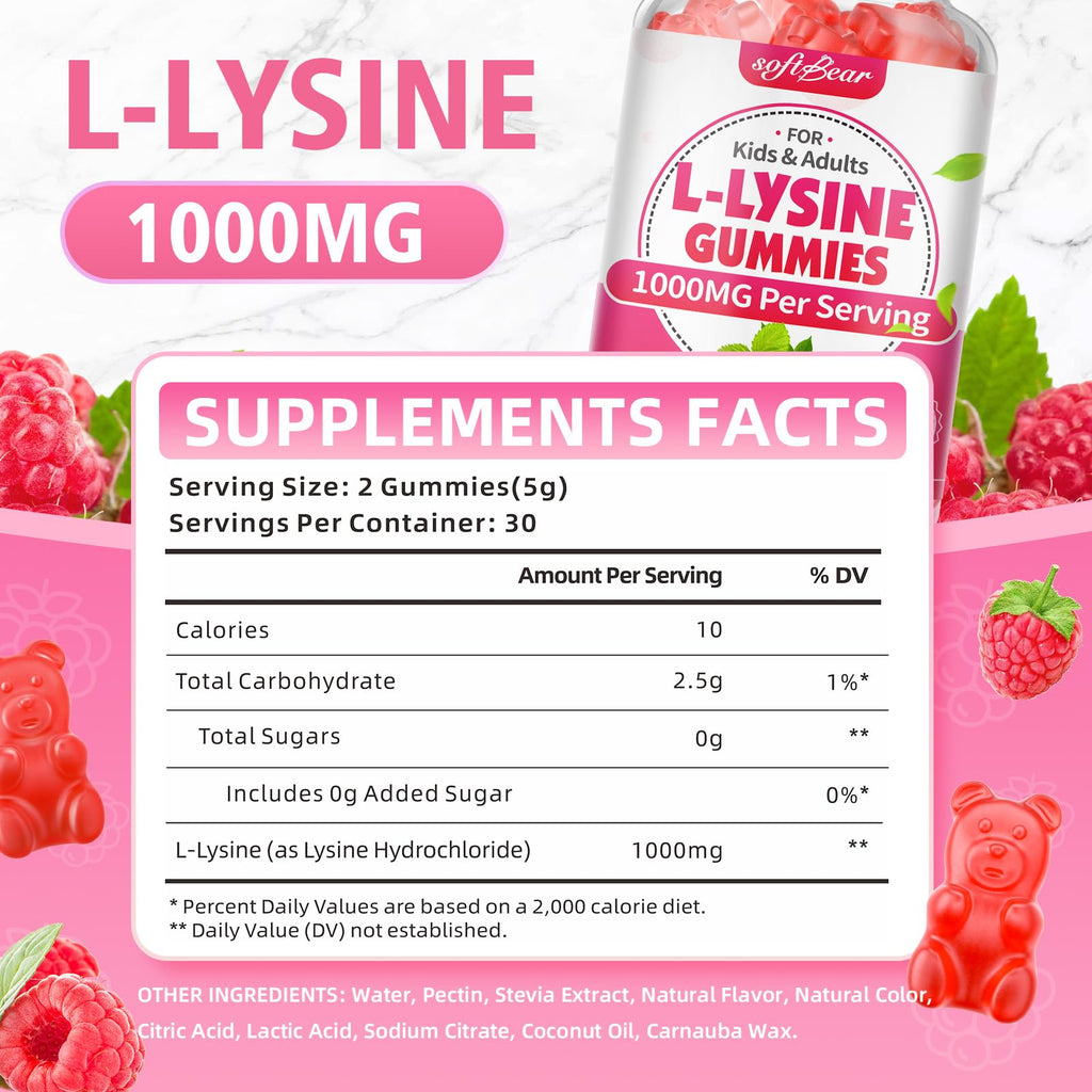 1000 mg l-lysine for immune support